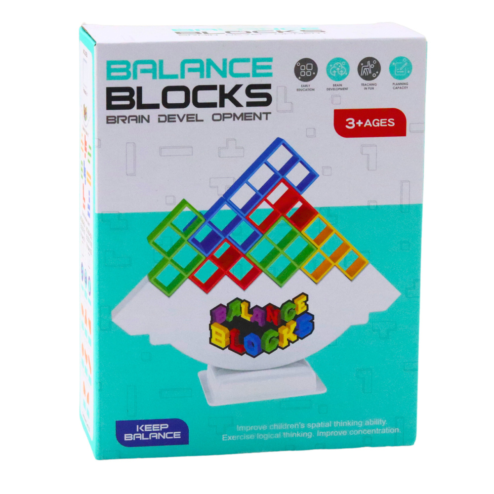 Tetris Tower Balancing Skill Game 48 Blocks 22 Color Cards – AV SHOP
