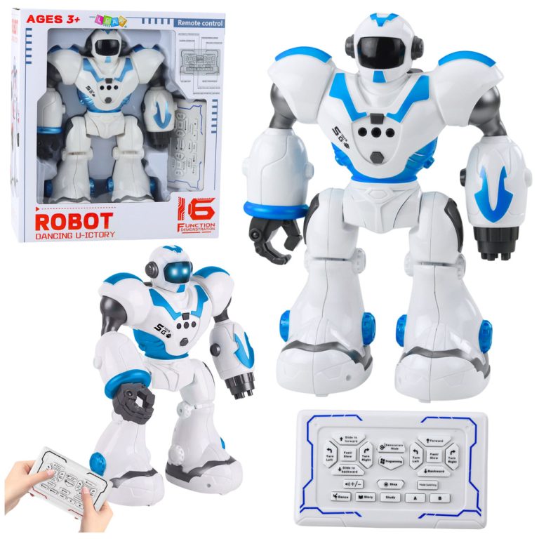Interactive Remote Controlled Robot RC 16 Functions Lights Sounds Blue ...